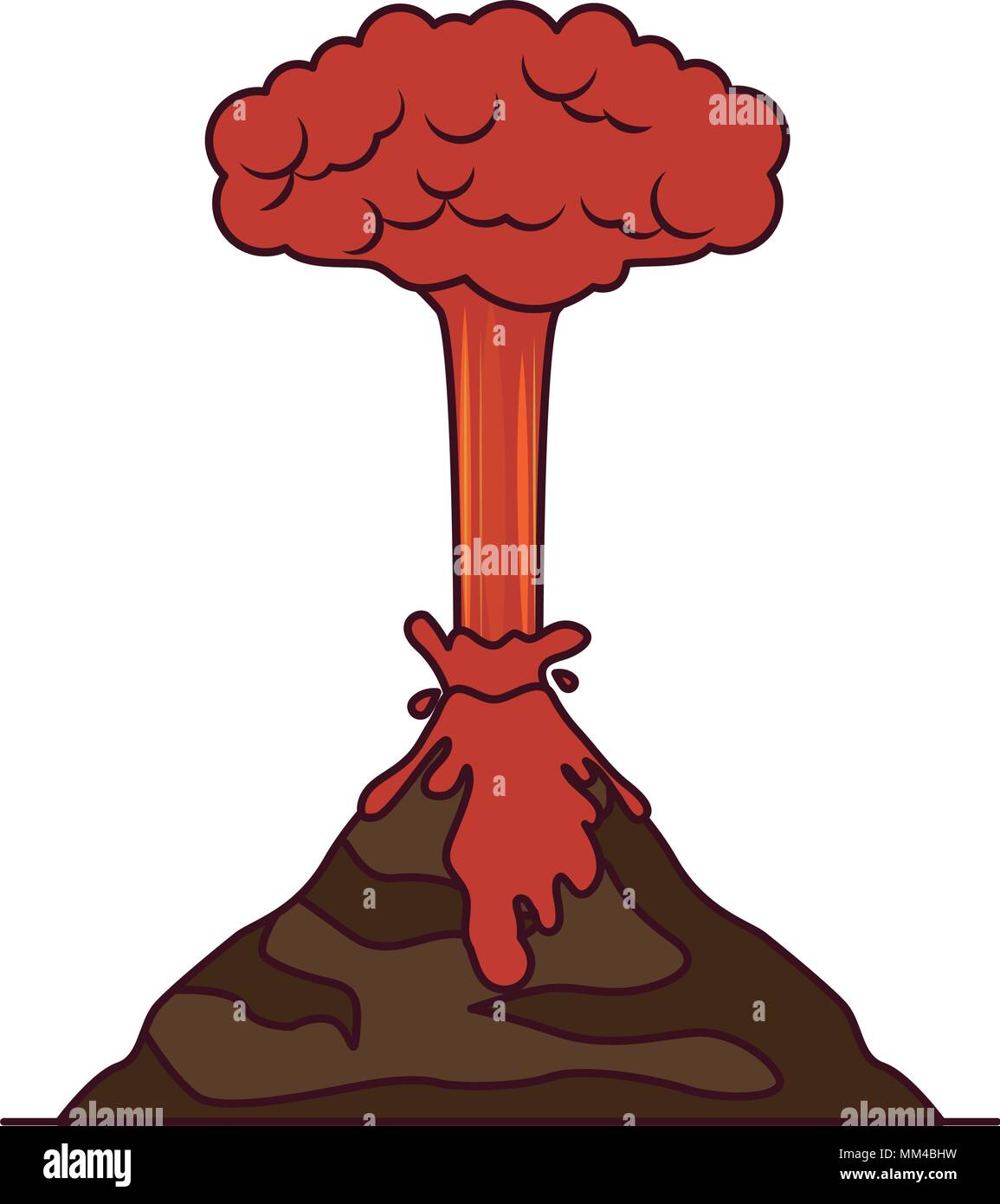 Erupting volcano natural disaster Stock Vector Image & Art - Alamy