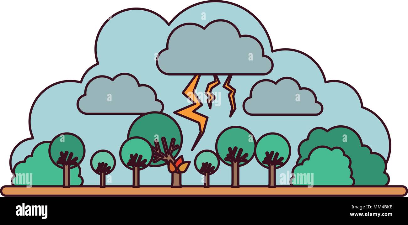 storm electric in landscape natural disaster Stock Vector Image & Art ...