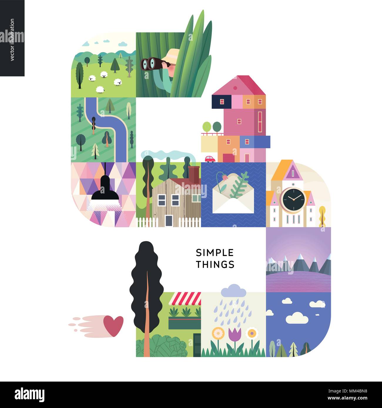 Black river village Stock Vector Images - Alamy