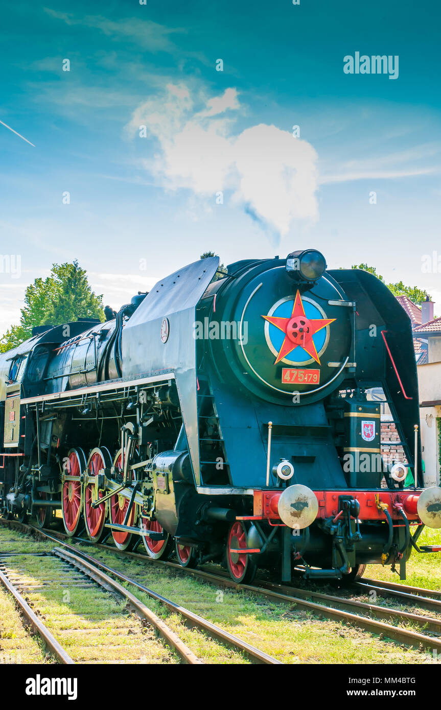 Brandys n / L, Czech Republic, April 28, 2018, Lokomotiva 475.1 ...