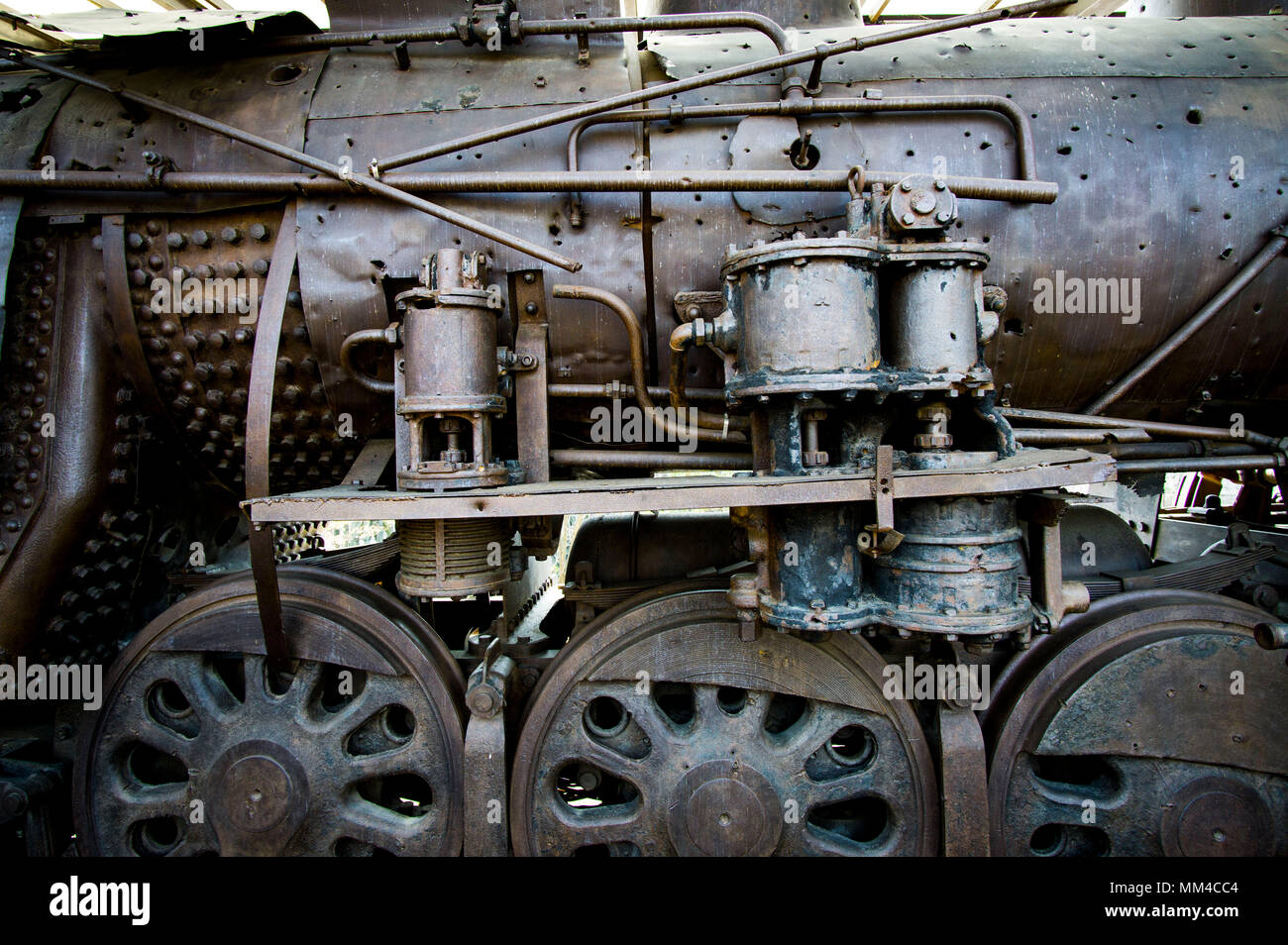 Locomotive with bullet holes Stock Photo - Alamy