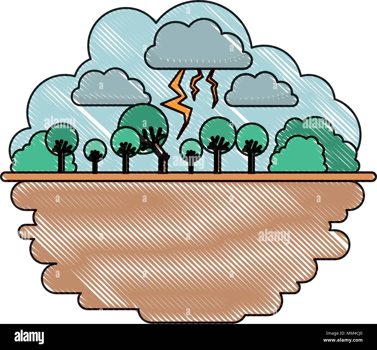 Electric storm forest Stock Vector Images - Alamy