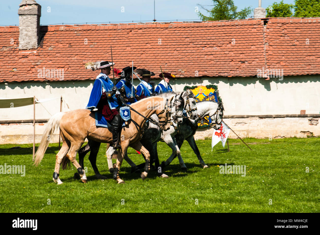 Musketeers Ride On Horses During Festivities Audience With The Emperor ...