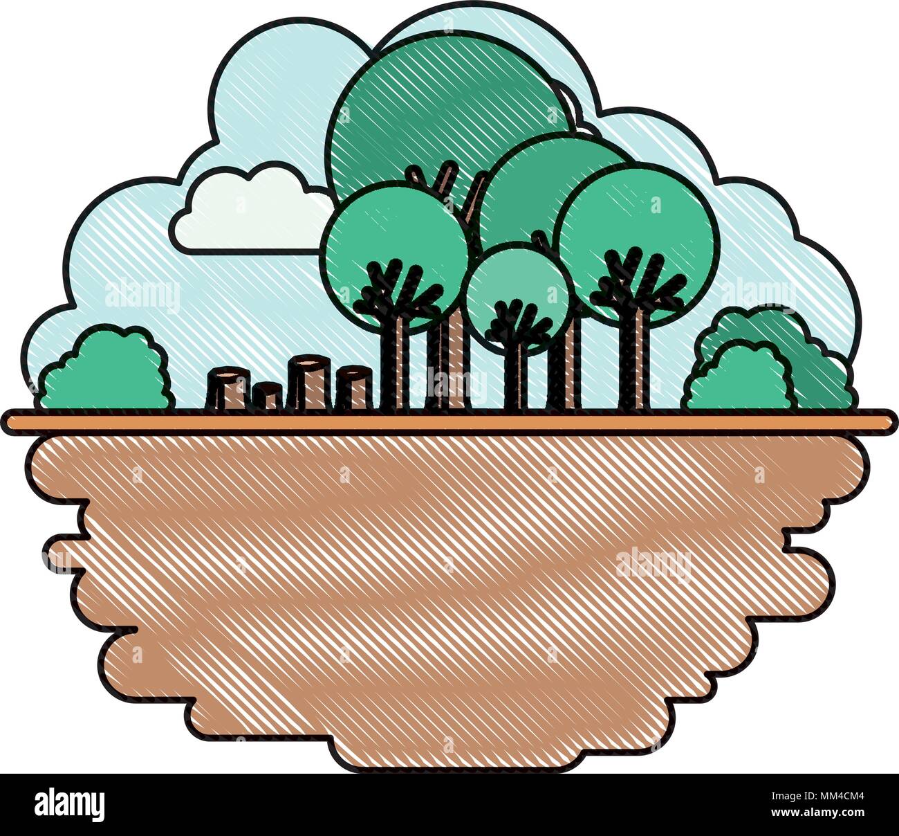 Clipart illustration environment deforestation hi-res stock photography ...