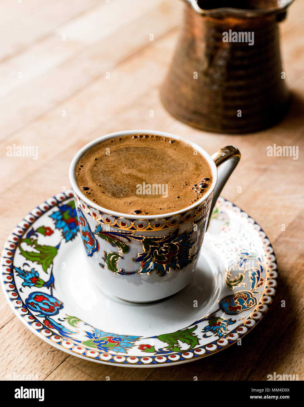 Turkish Coffee with Turkish Pot Cezve. Traditional Beverage Stock Photo ...