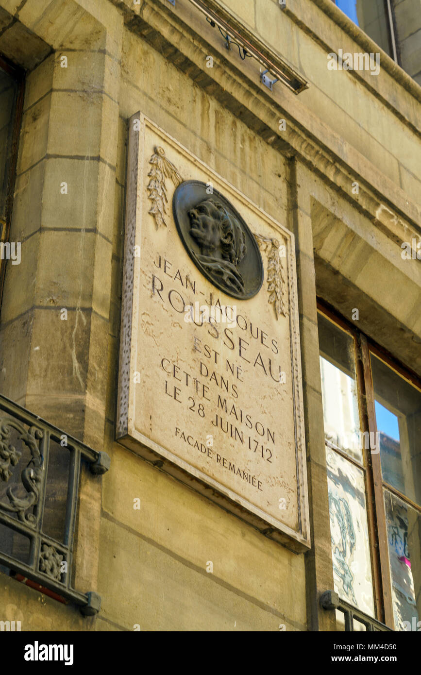 Geneva, Switzerland - October 18, 2017: House of Genevan philosopher ...