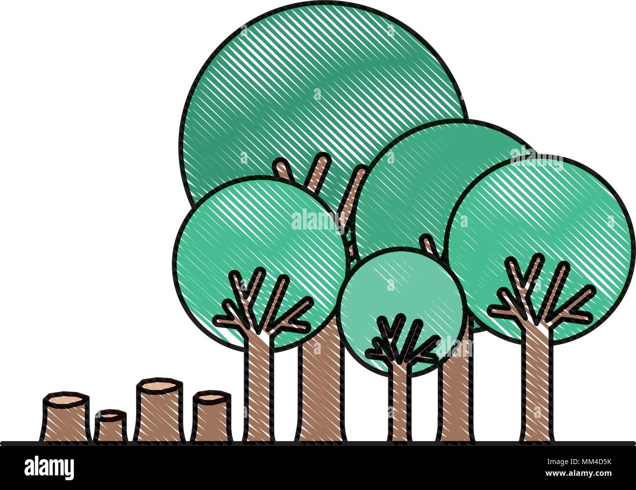Clipart illustration environment deforestation hi-res stock photography ...
