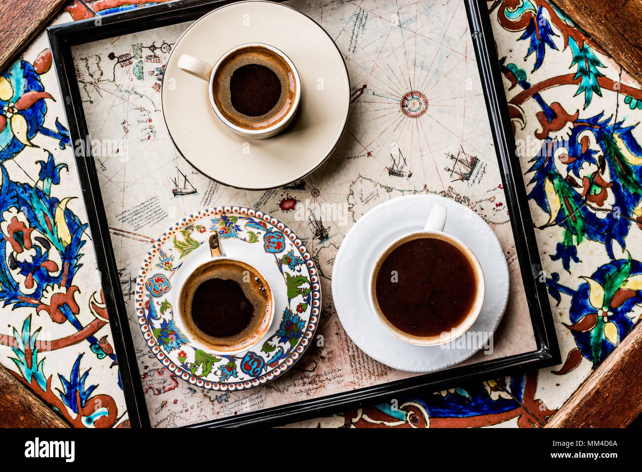 Turkish Coffee on ottoman surface. Traditional Beverage Stock Photo - Alamy
