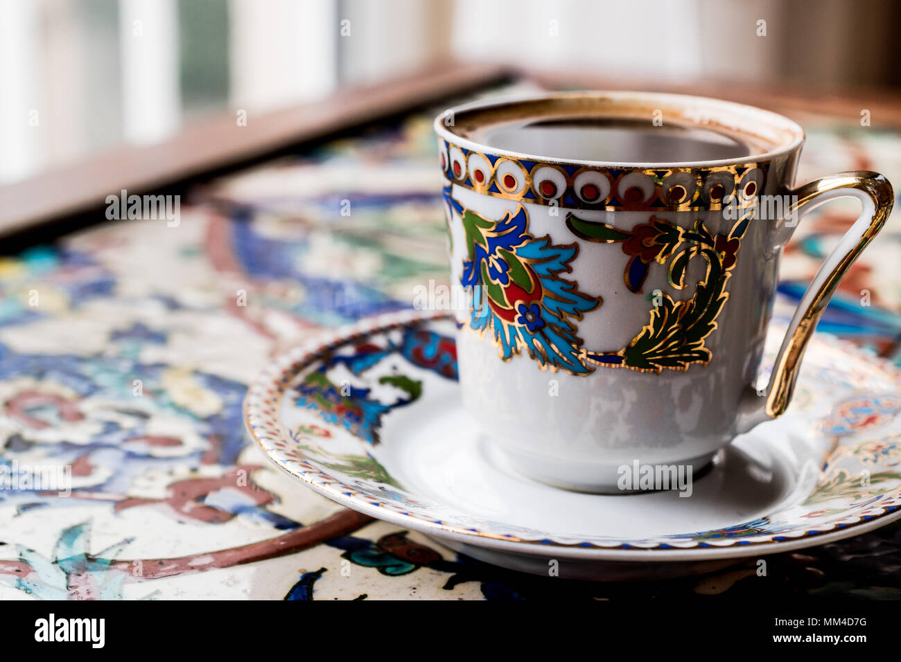 Turkish Coffee in ottoman cup. Traditional Beverage Stock Photo - Alamy
