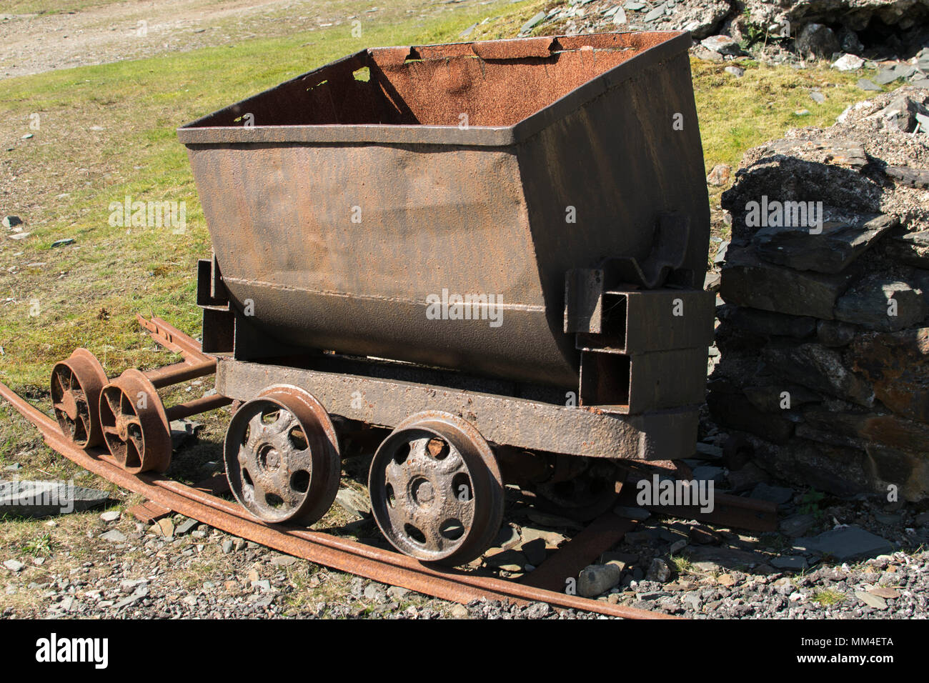 Abandoned mine cart from Copper Mines Valley, above Coniston Water ...