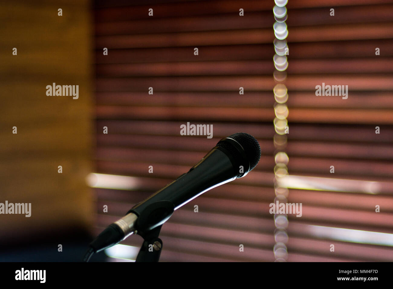 Musical background.Mic and singer Stock Photo - Alamy