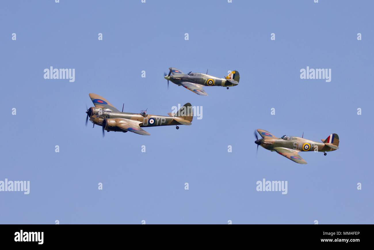 The World's only flying Bristol Blenheim MK1 flying in formation with 2 ...