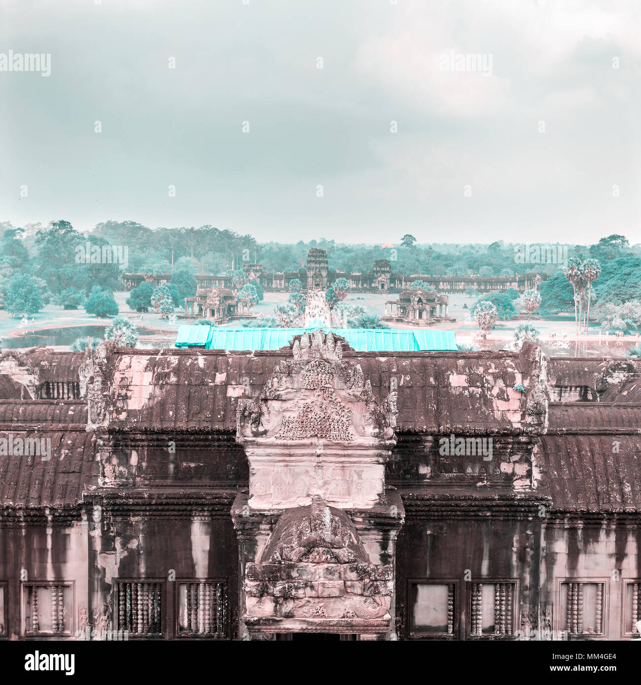 Angkor Wat temple. View from inside the temple Stock Photo - Alamy