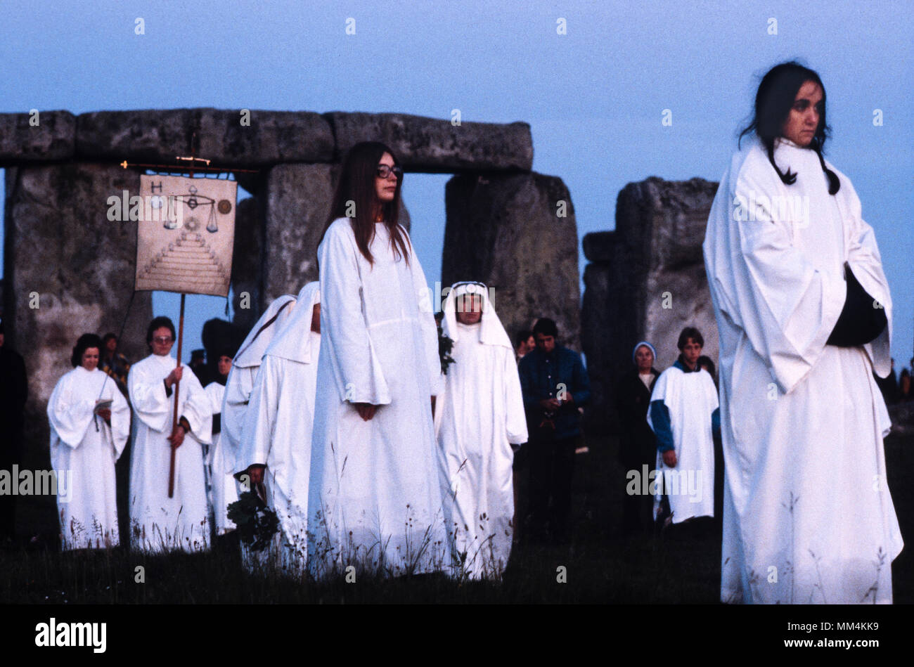 Stonehenge Summer Solstice Wiltshire England UK June 1985 Druids ...