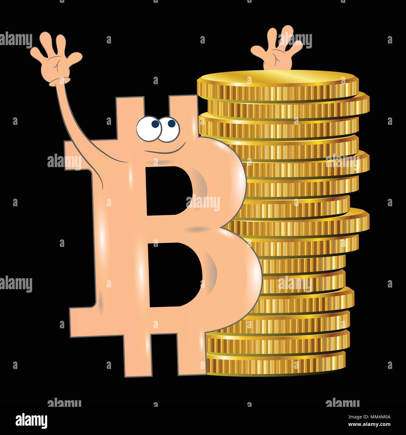 bitcoin cute cartoon Stock Vector Image & Art - Alamy