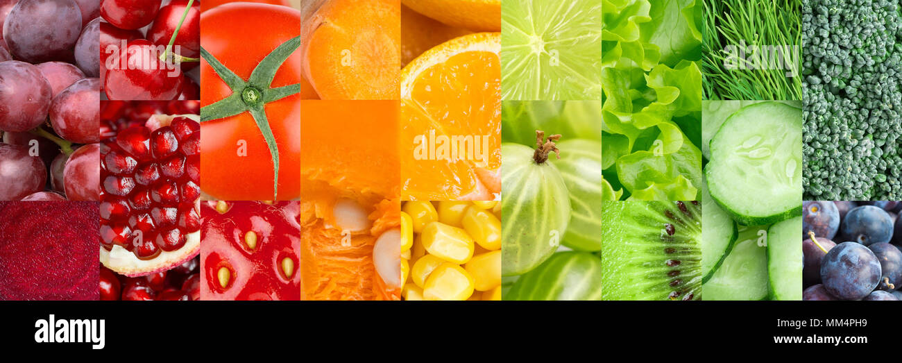Fresh fruits and vegetables. Food background Stock Photo - Alamy