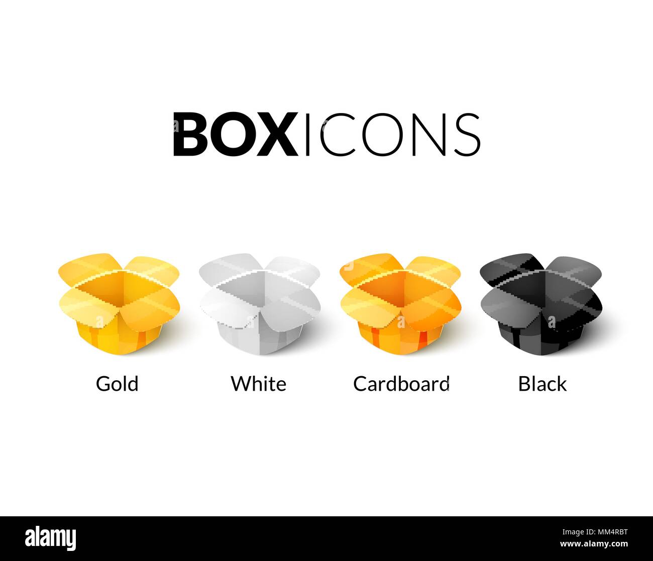 Empty cardboard packaging, open box icon in cartoon style Stock Vector ...