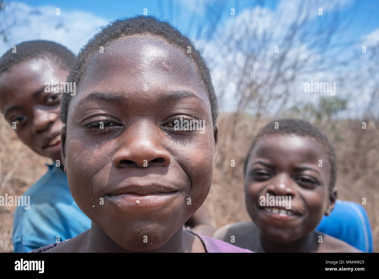 SUMBE/ANGOLA - 28OCT2017 - Portrait of rural African boys smiling Stock ...