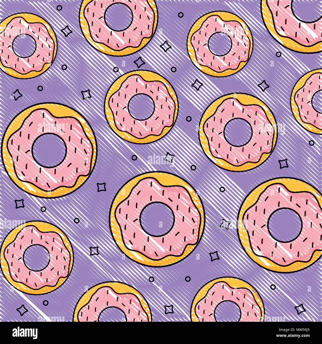background with donuts pattern, colorful design. vector illustration ...