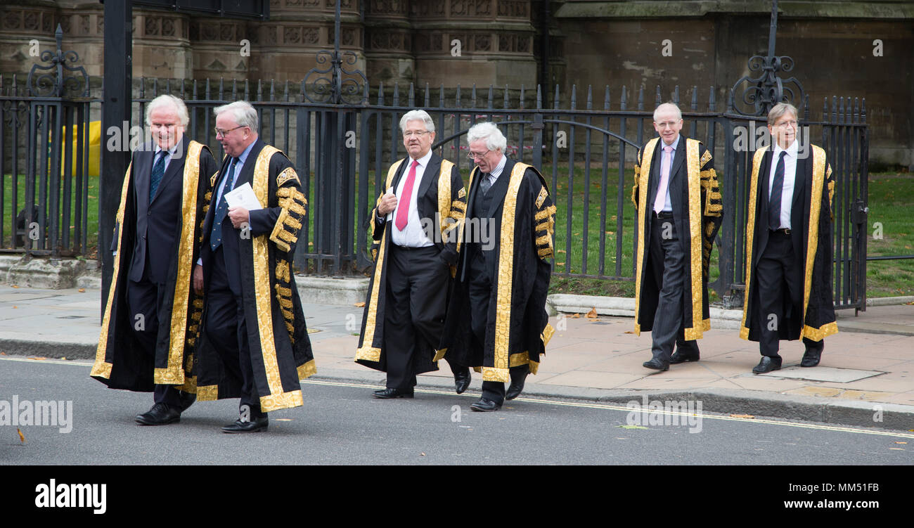 Lord Chancellor's Breakfast. Judges walk from Westminster Abbey to the ...