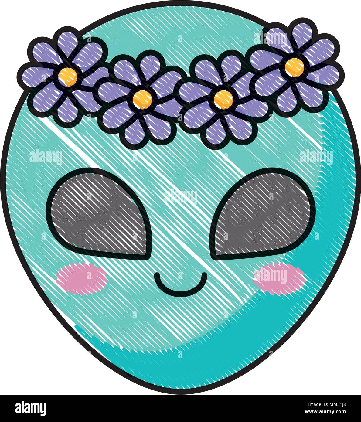 cute alien icon over white background, vector illustration Stock Vector ...