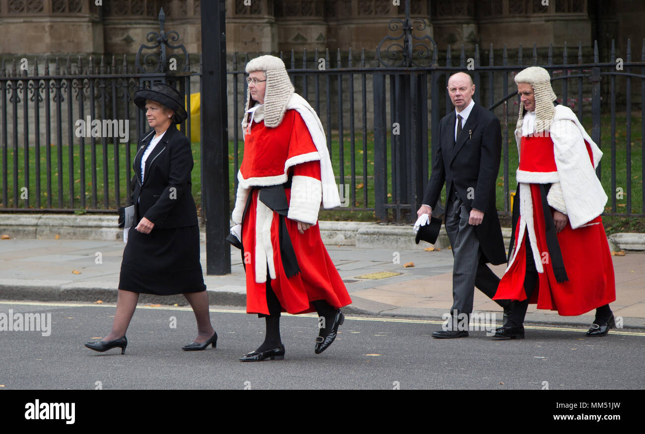 Lord Chancellor's Breakfast. Judges walk from Westminster Abbey to the ...