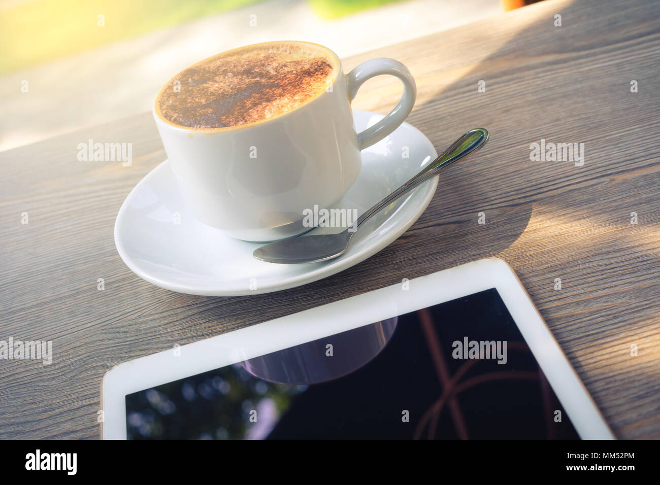 Top view tablet coffee hi-res stock photography and images - Alamy