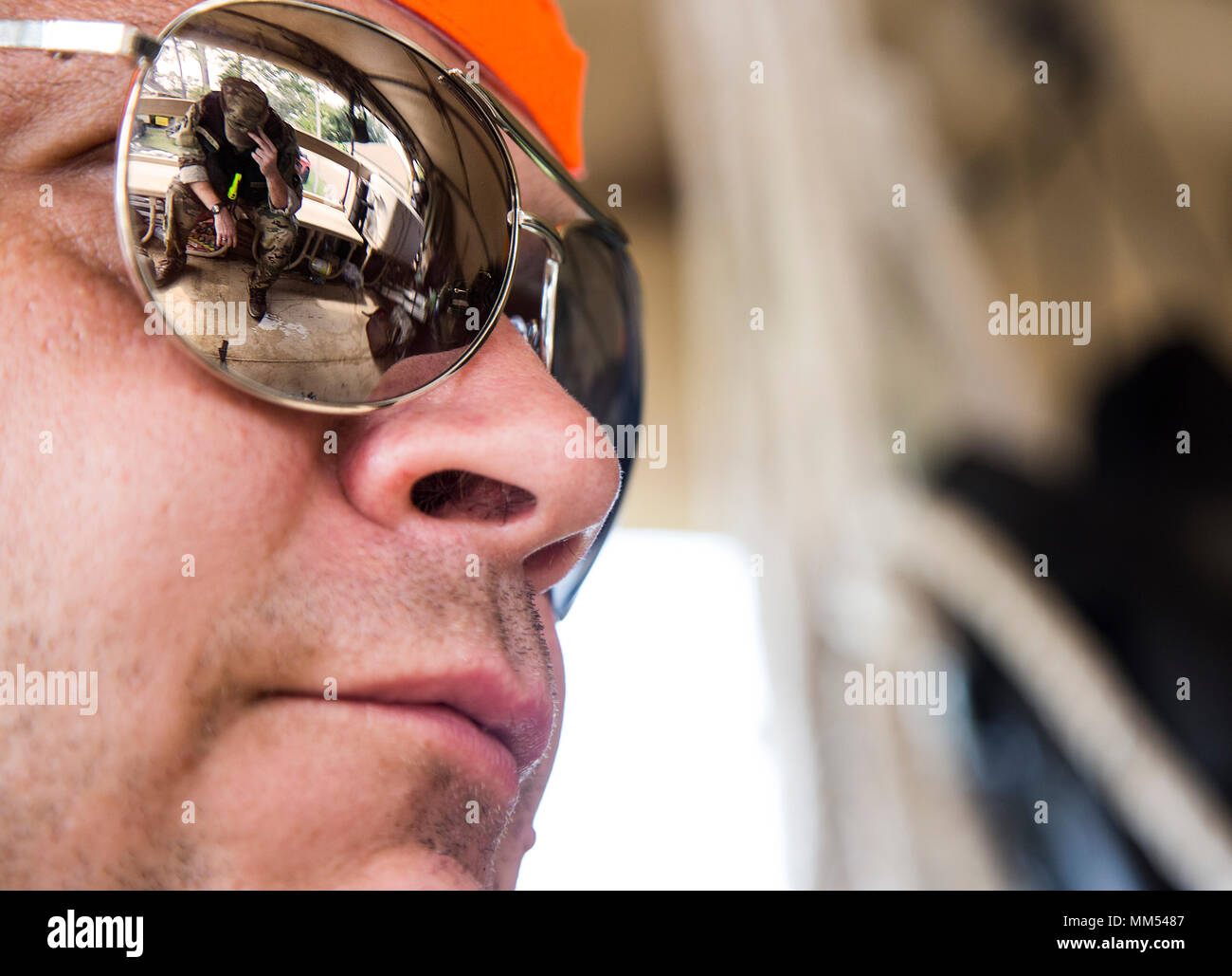 U.S. Army Sgt. Aaron Amos of the 1-124th Cavalary Squadron, Texas Army ...