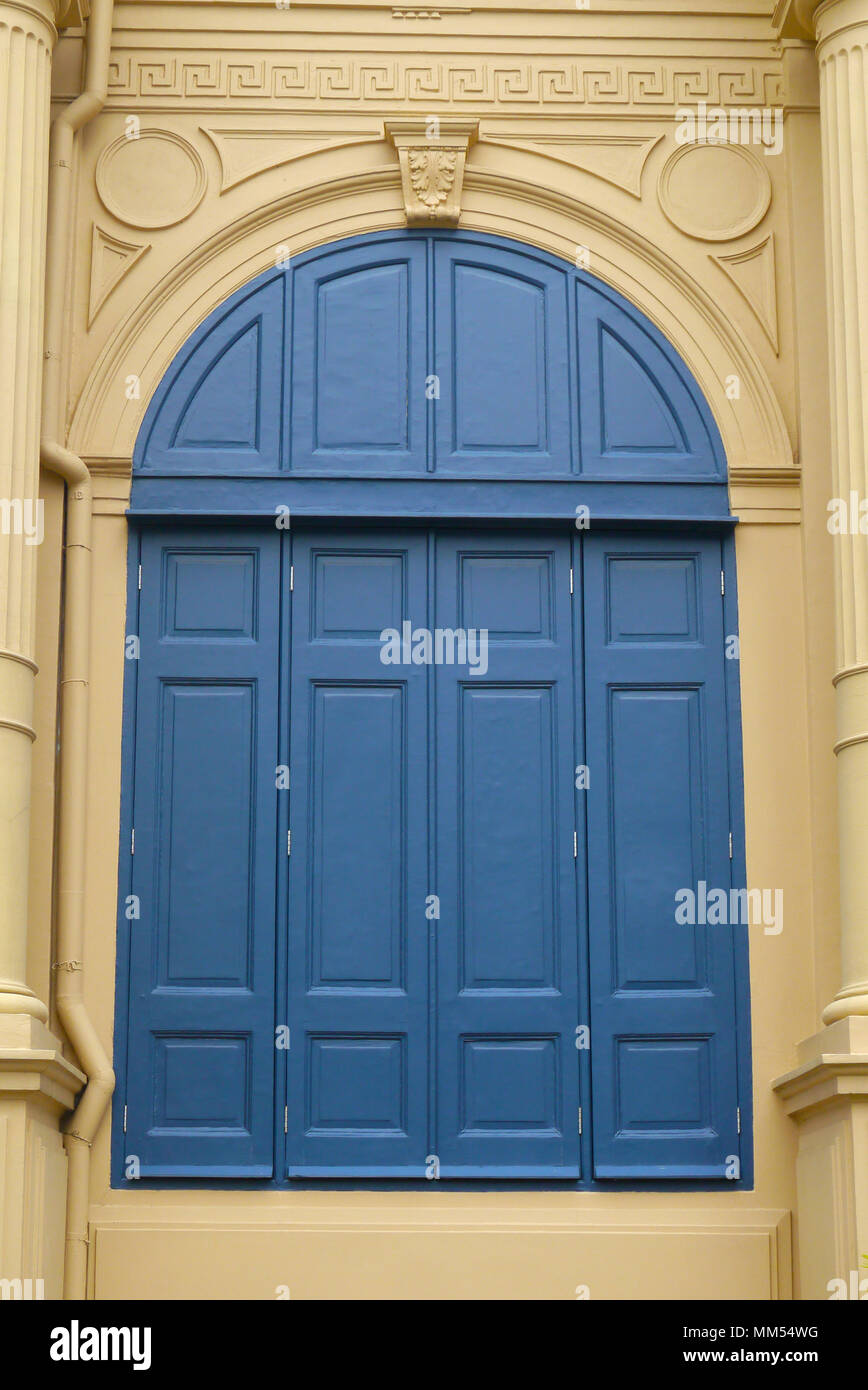 blue Window of old buildings Stock Photo - Alamy