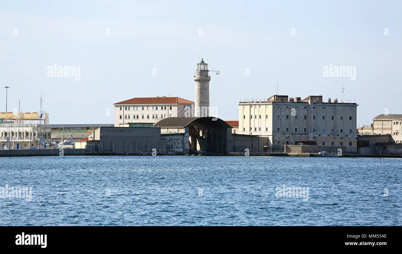 Lighthouse in Trieste Harbour Italy Stock Photo - Alamy