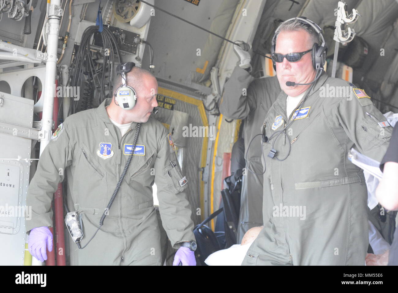 Chief Master Sgt. Daniel Hallman (left) and Lt. Col. Charles Scronce ...