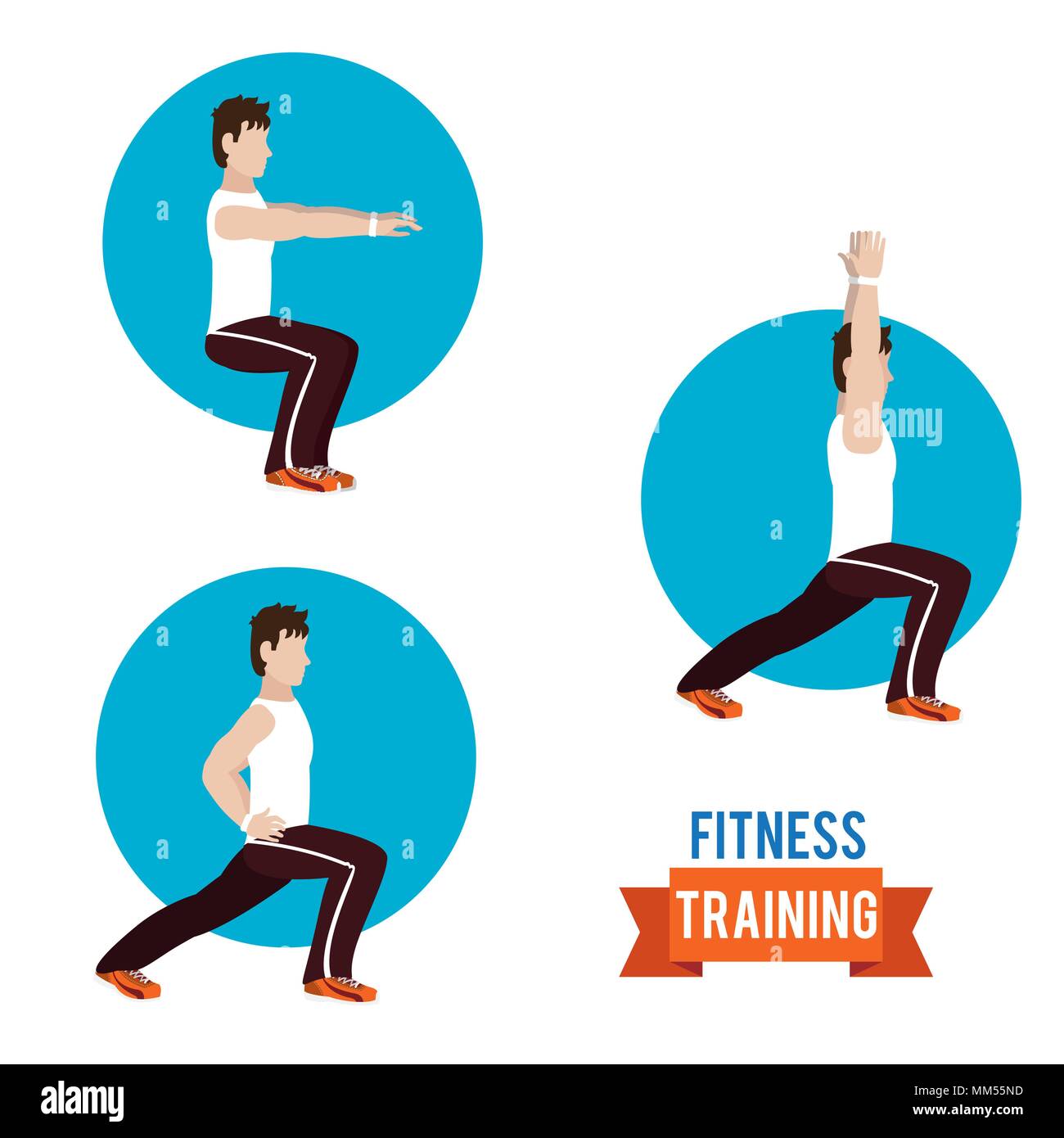 Exercises fitness series Cut Out Stock Images & Pictures - Alamy