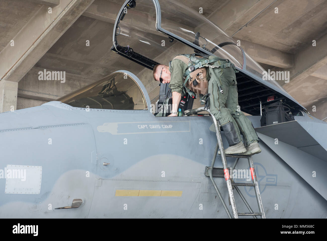 U.S. Air Force Capt. Maxwell Anthony, 44th Fighter Squadron F-15 Eagle ...