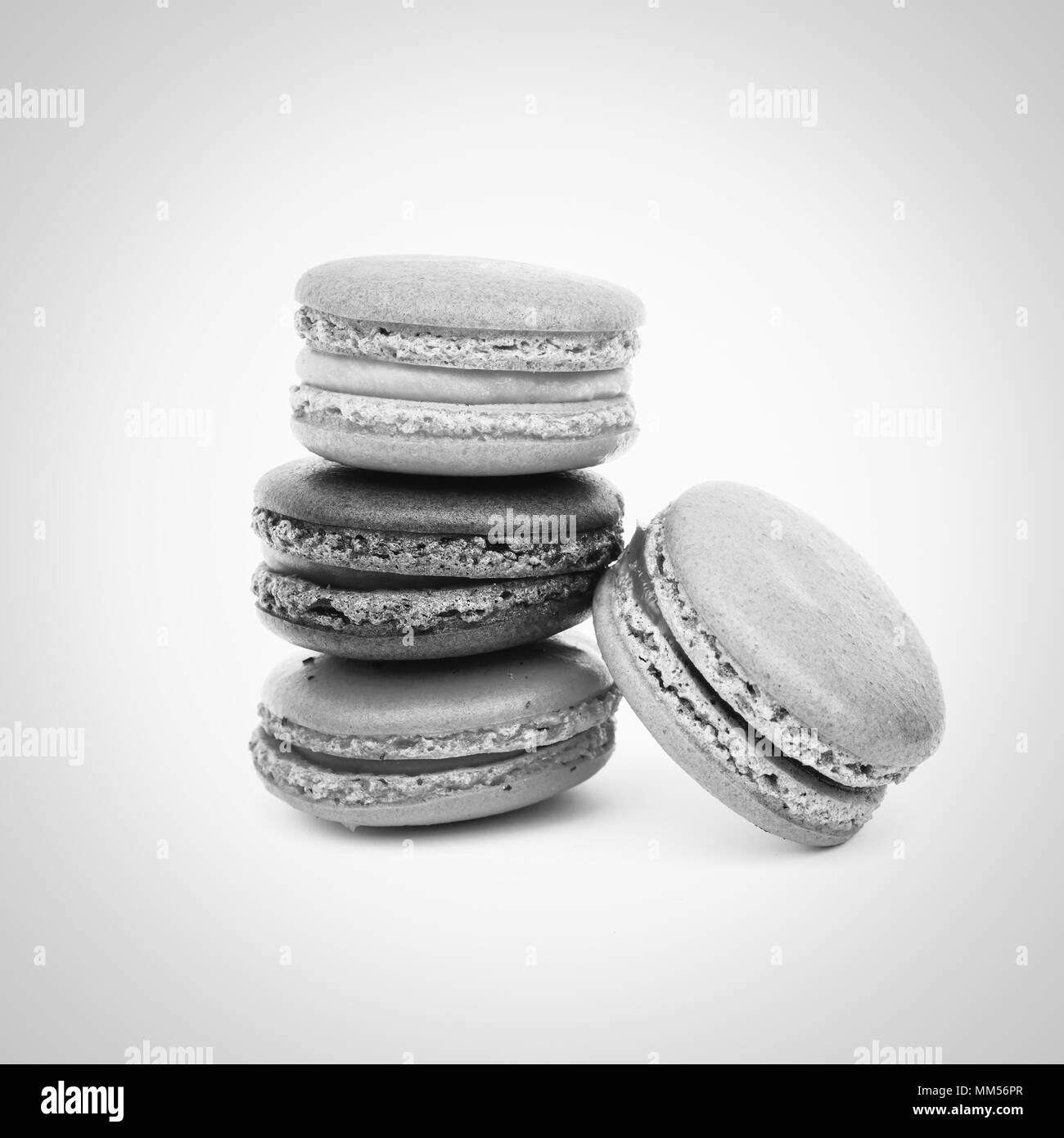 Chocolate macaron Black and White Stock Photos & Images - Alamy