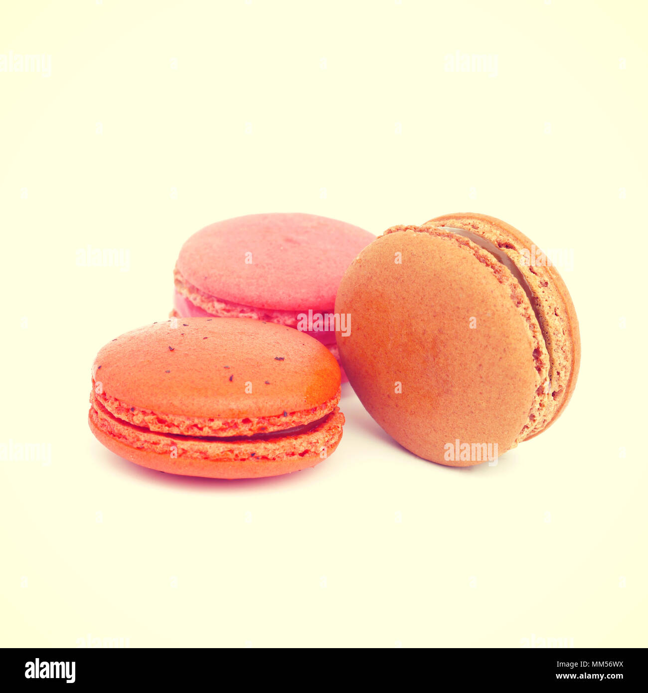 Sweet and colourful french macarons retro-vintage style Stock Photo - Alamy