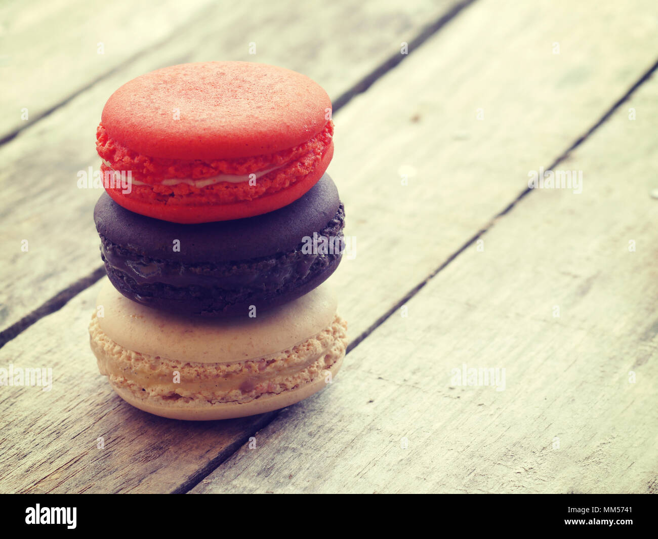 Sweet and colourful french macarons retro-vintage style Stock Photo - Alamy