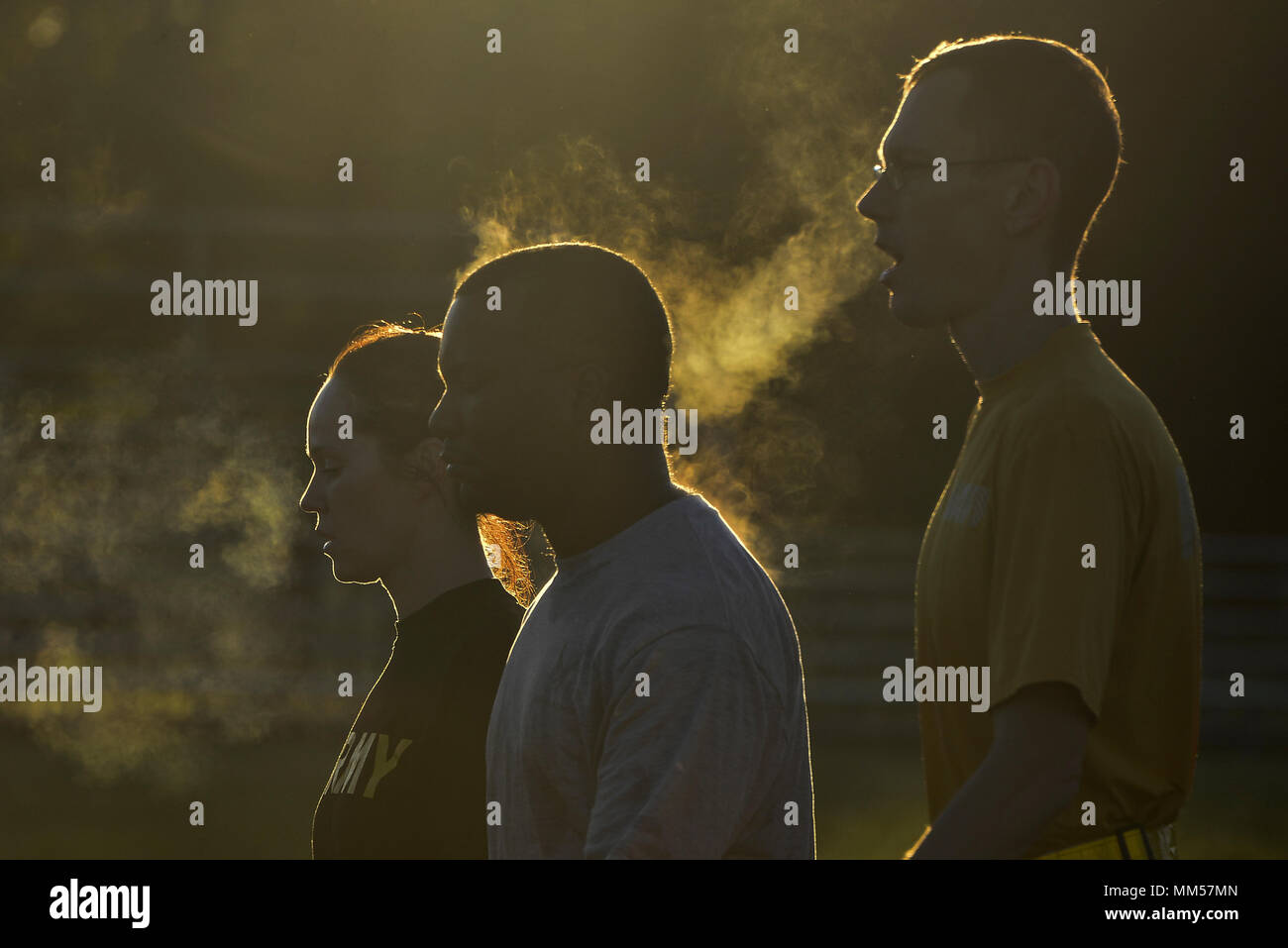 Soldiers, Airmen and Sailors return to their formations after the Fort ...