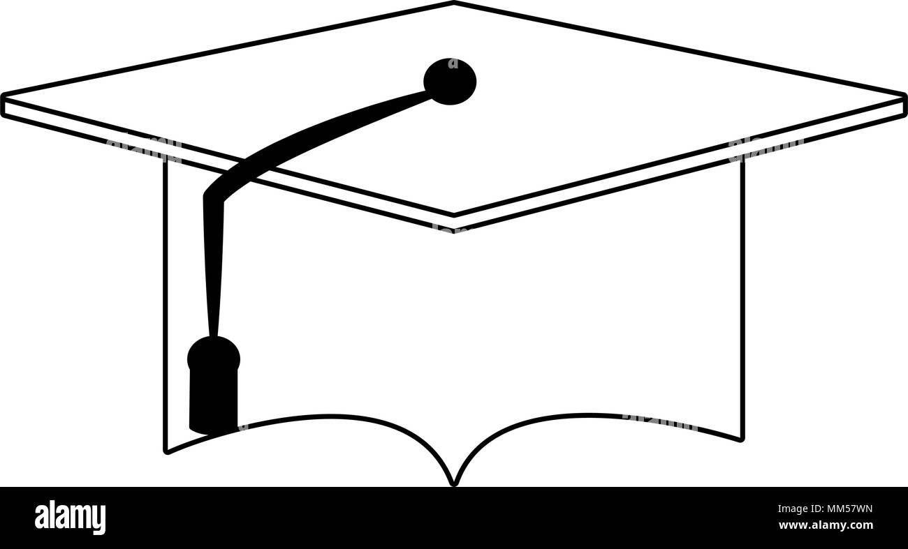 Graduation cap symbol on black and white Stock Vector Image & Art - Alamy