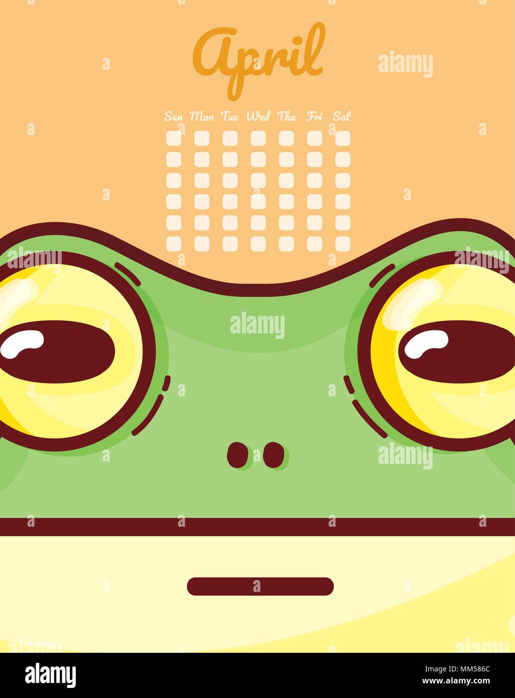 Frog and calendar cartoon concept Stock Vector Image & Art - Alamy