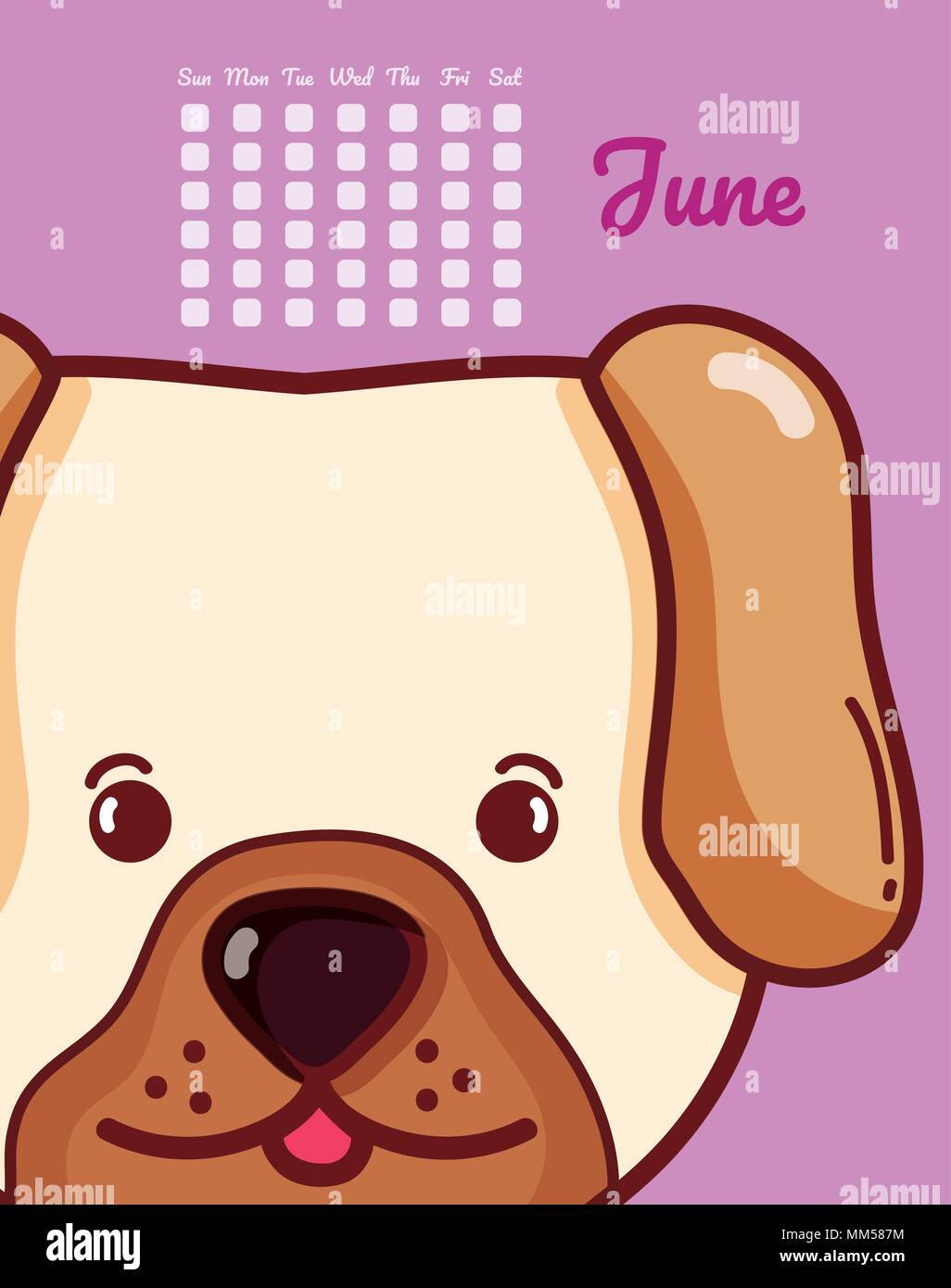 Dog and calendar cartoon concept Stock Vector Image & Art - Alamy