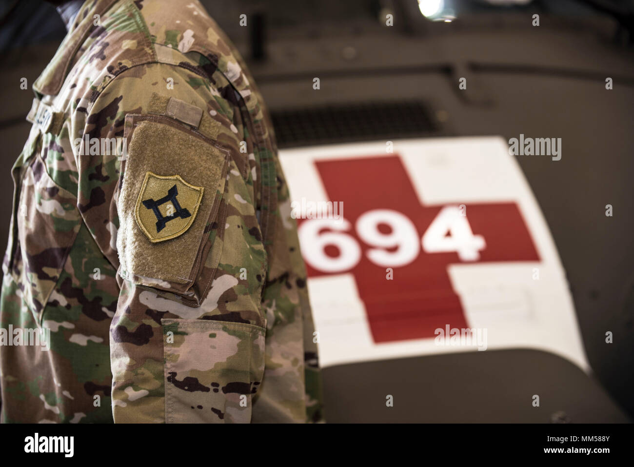 Soldiers with Company C, 1st Battalion, 111th Aviation Regiment equip ...