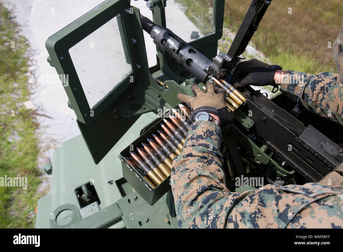 A Marine with Motor Transport platoon, 2nd Amphibious Assault Battalion ...