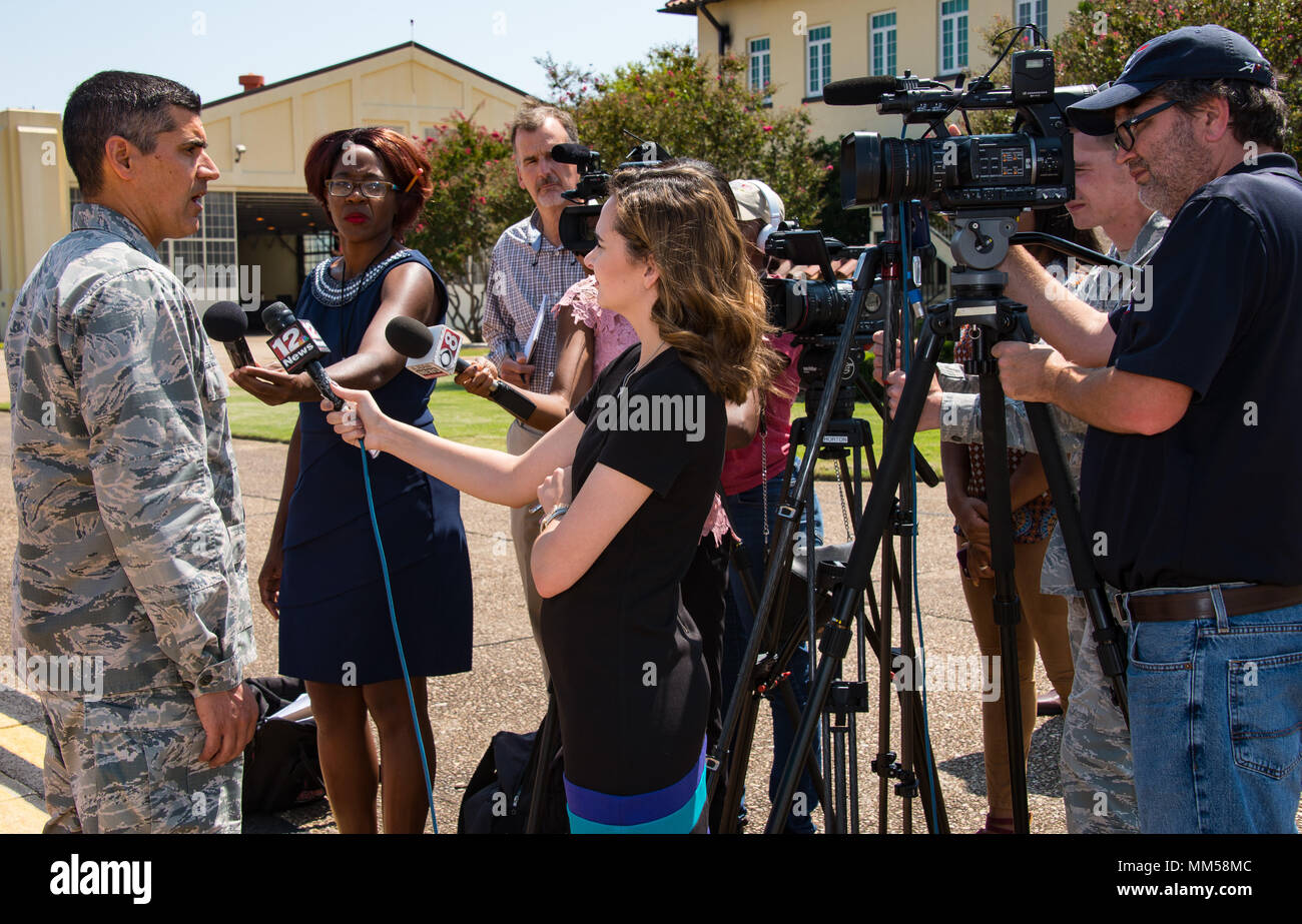 Maxwell AFB, Ala. - 42nd Air Base Wing Commander Colonel Eric Shafa and ...