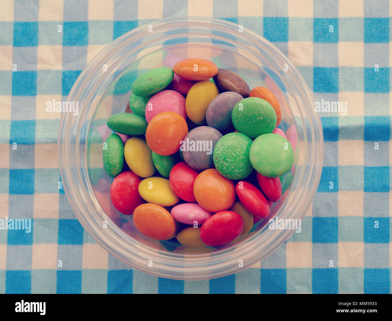 colorful chocolate coated candy old retro vintage style Stock Photo - Alamy