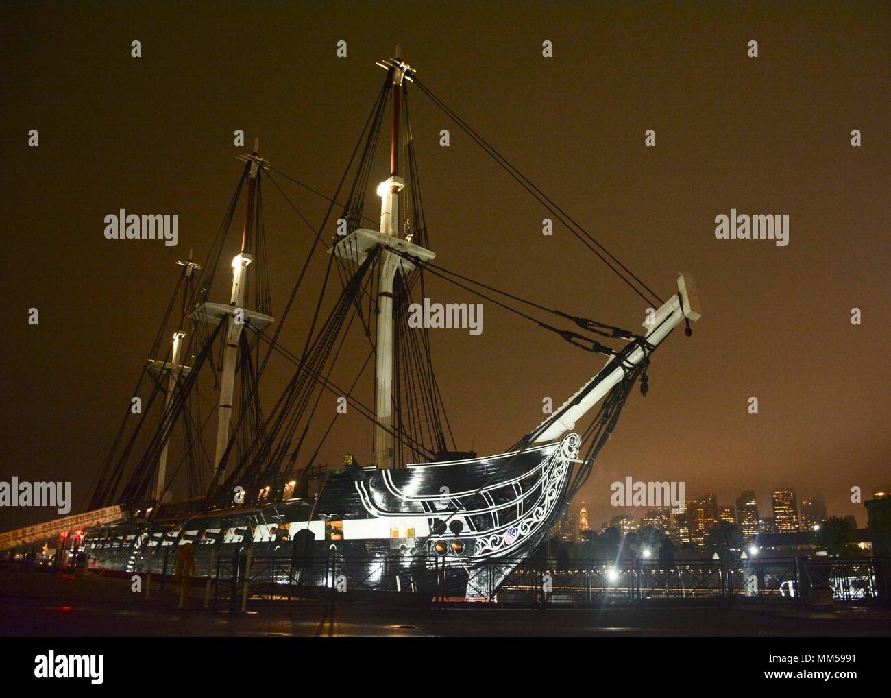 170906-N-SM577-0008 BOSTON (Sept. 6, 2017) USS Constitution sits moored ...