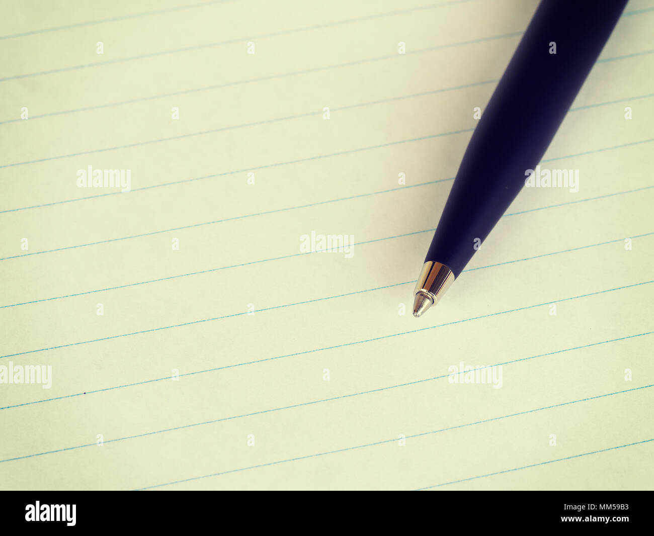 papers and pen old retro vintage style Stock Photo - Alamy