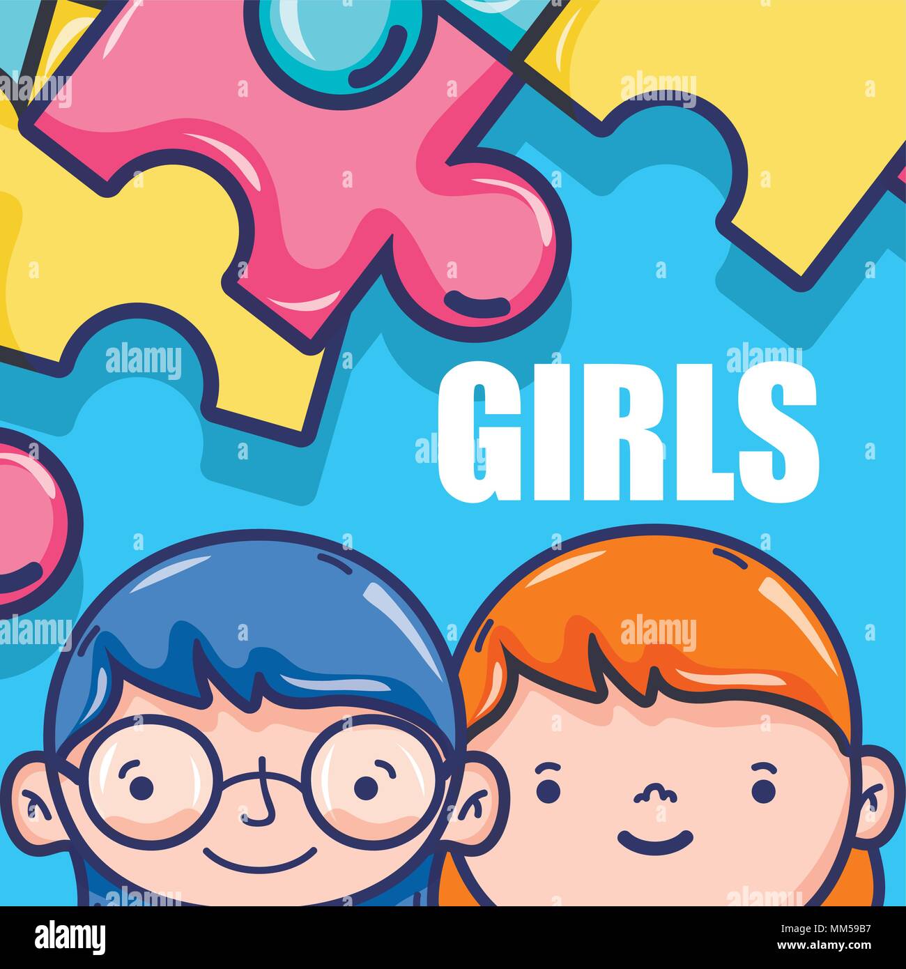 Beautiful girls cartoon Stock Vector Image & Art - Alamy