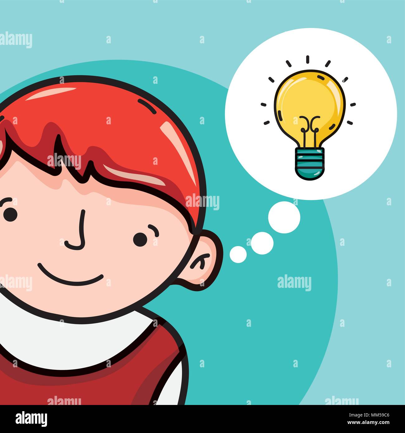 Cute boy with idea cartoon Stock Vector Image & Art - Alamy