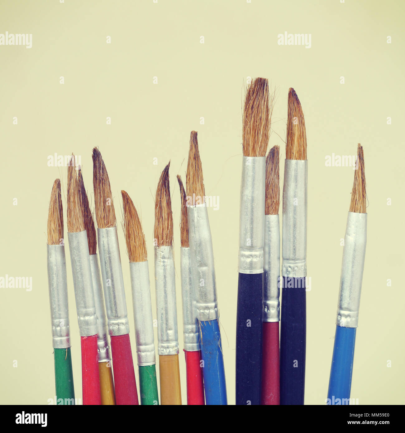 paint brush old retro vintage style Stock Photo - Alamy