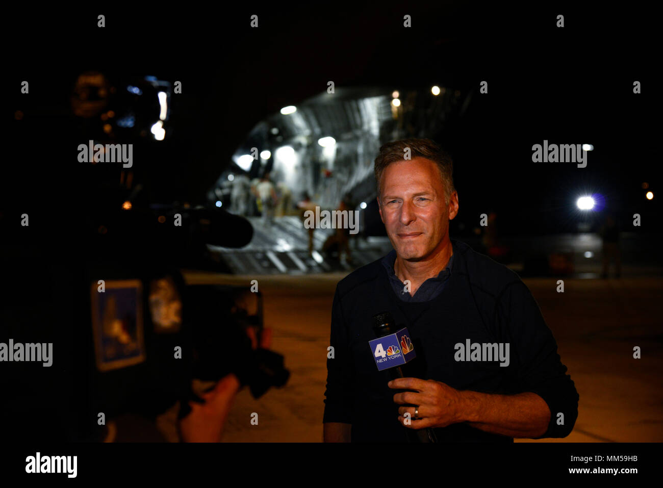 NBC News Anchor Michael Garguilo prepares to record a news spot in ...